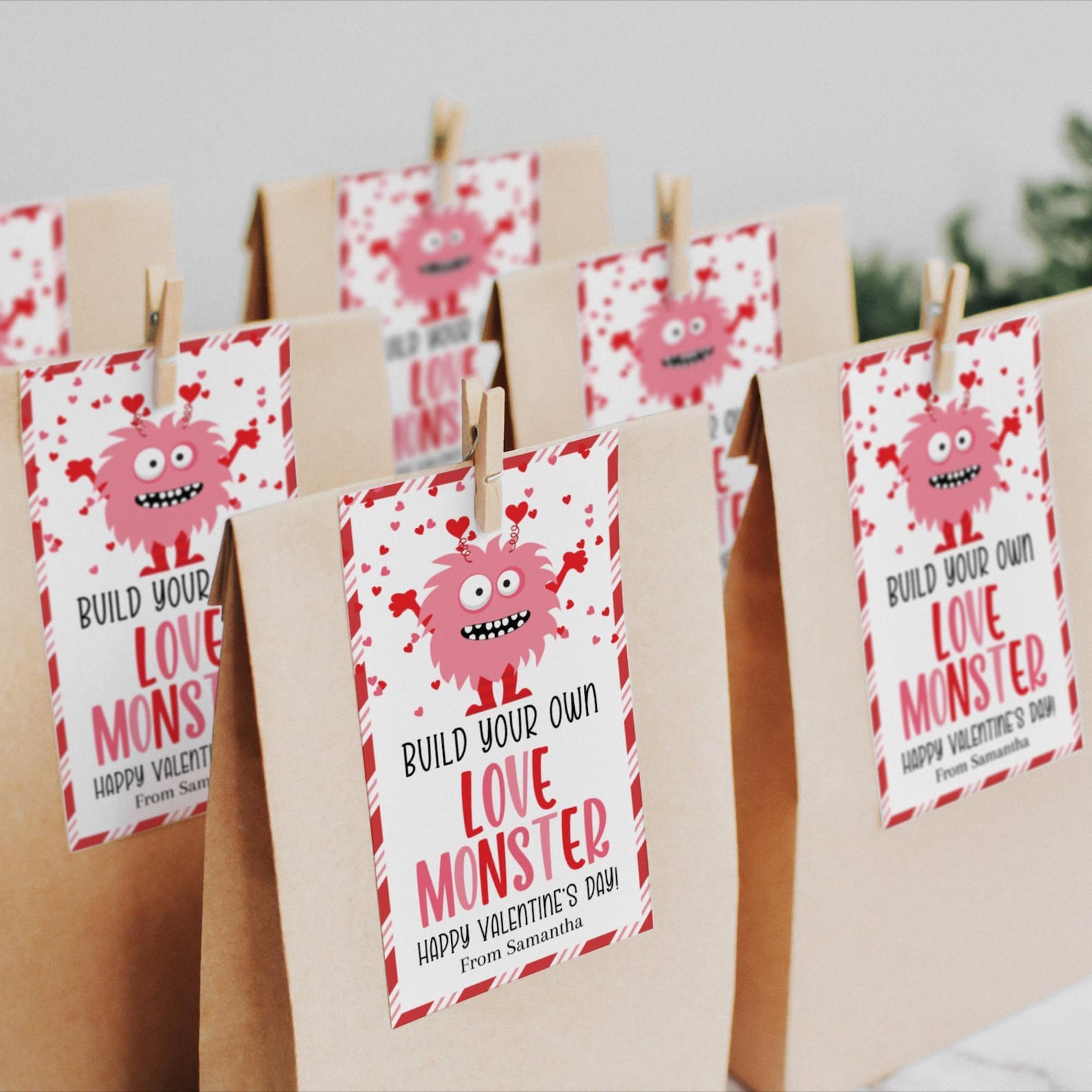 Build Your Own Monster Valentine Printable Tag, Make Your Own Valentine ...