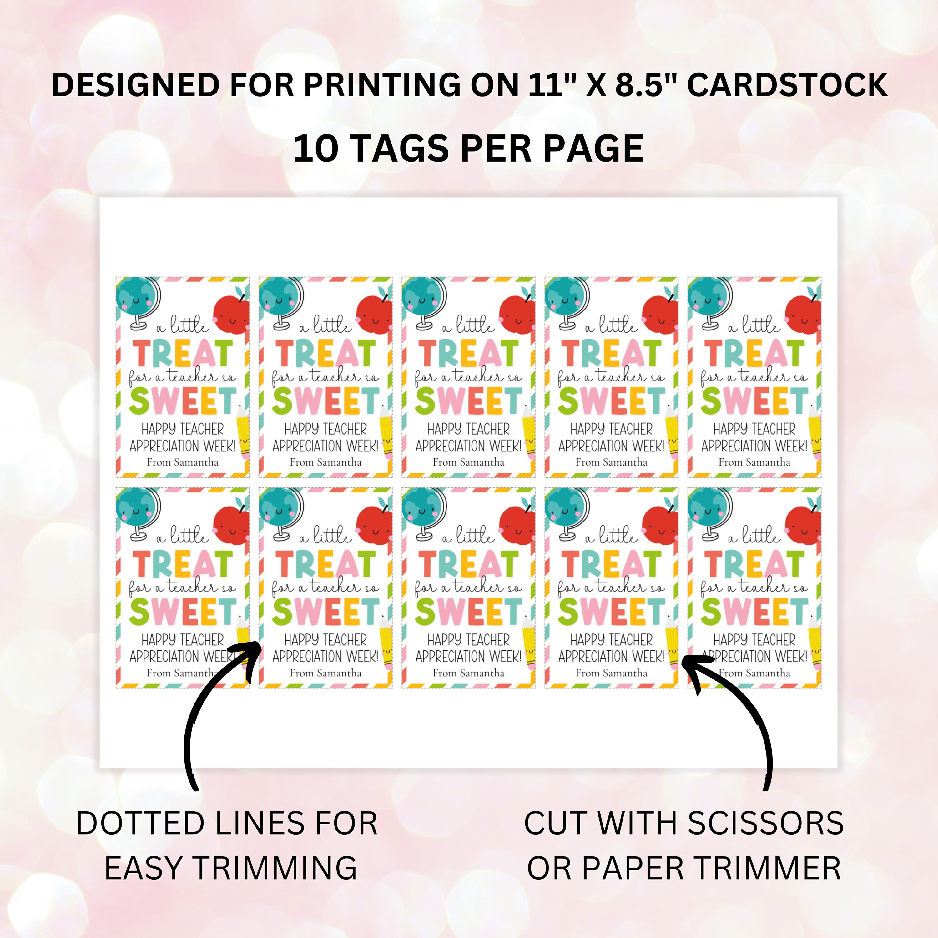 Teacher Appreciation Week Gift Tag Printable: School Staff Thank You ...