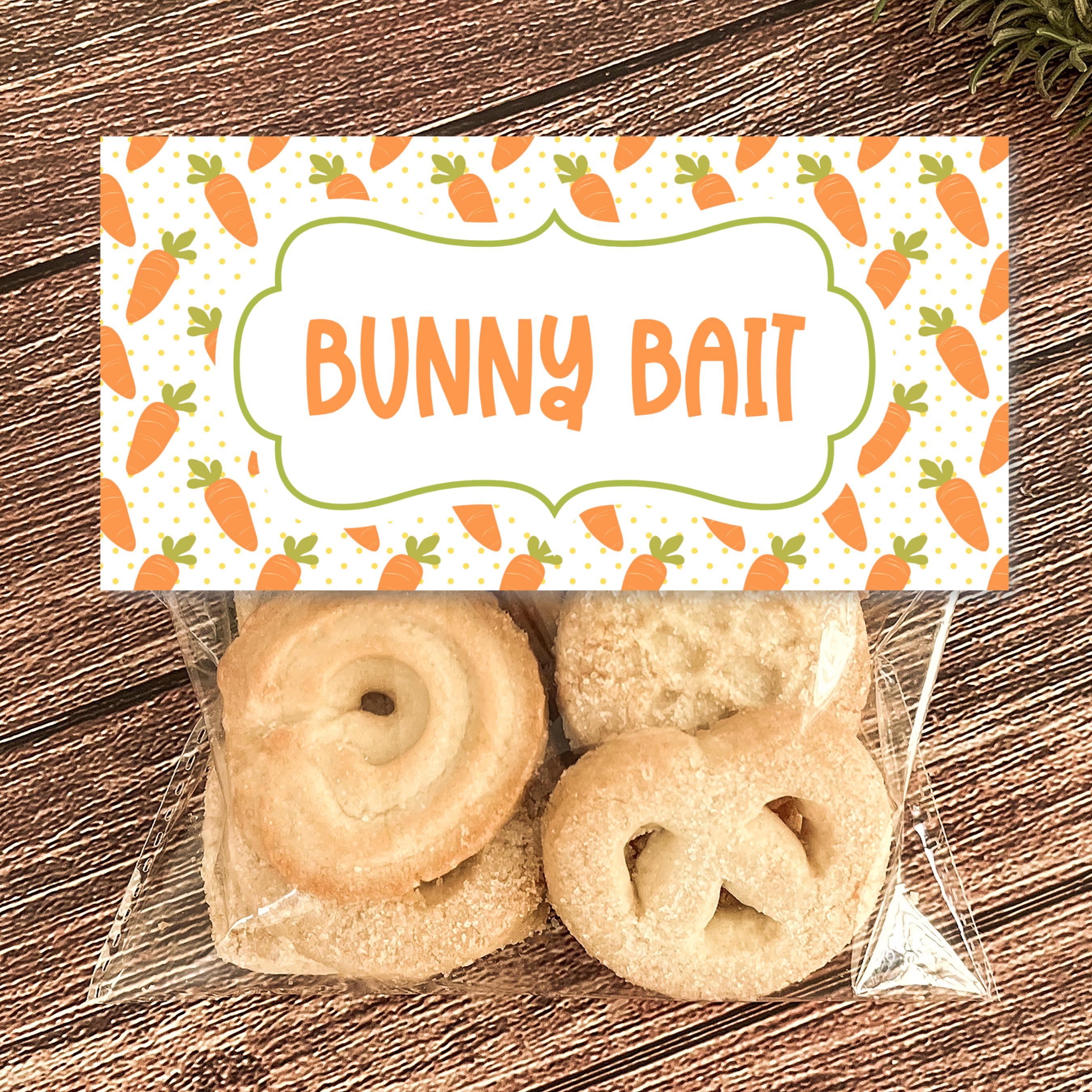 Bunny Bait Printable Bag Topper: Easter Cookie Packaging (instant ...