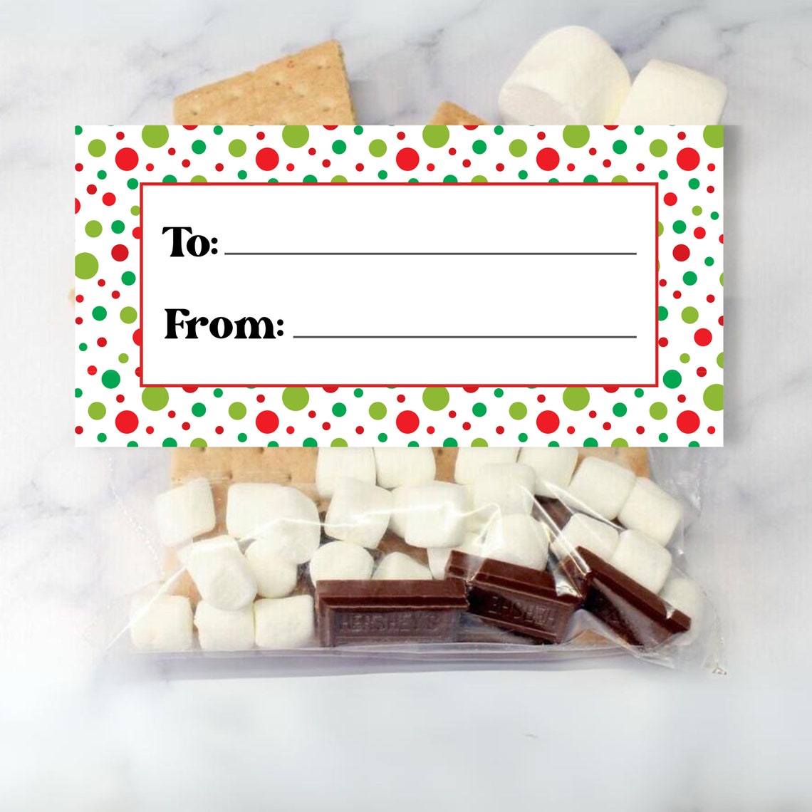 Merry Christmas Bag Toppers Printable, Holiday Cookie Treats Candy ...