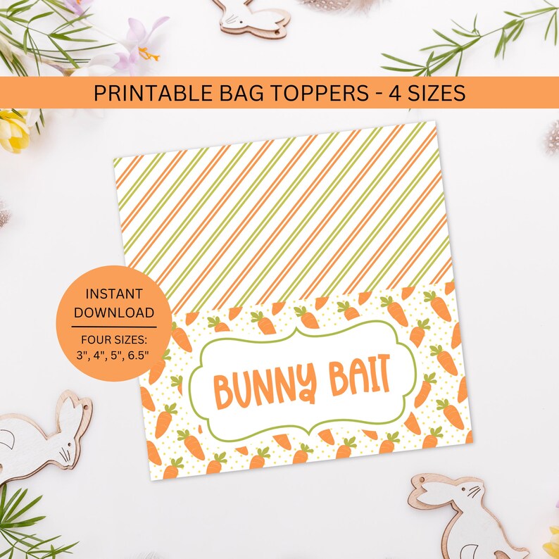 Bunny Bait Printable Bag Topper: Easter Cookie Packaging (instant ...