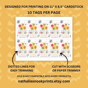 Build Your Own Monster Printable Tag Editable, Make Your Own Monster ...