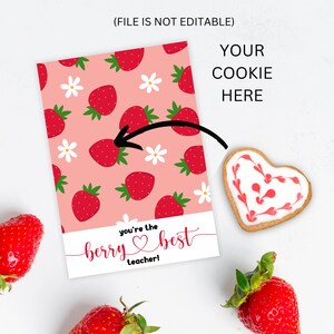 Berry Best Teacher Cookie Card Mini Box Backer Printable, Downloadable ...