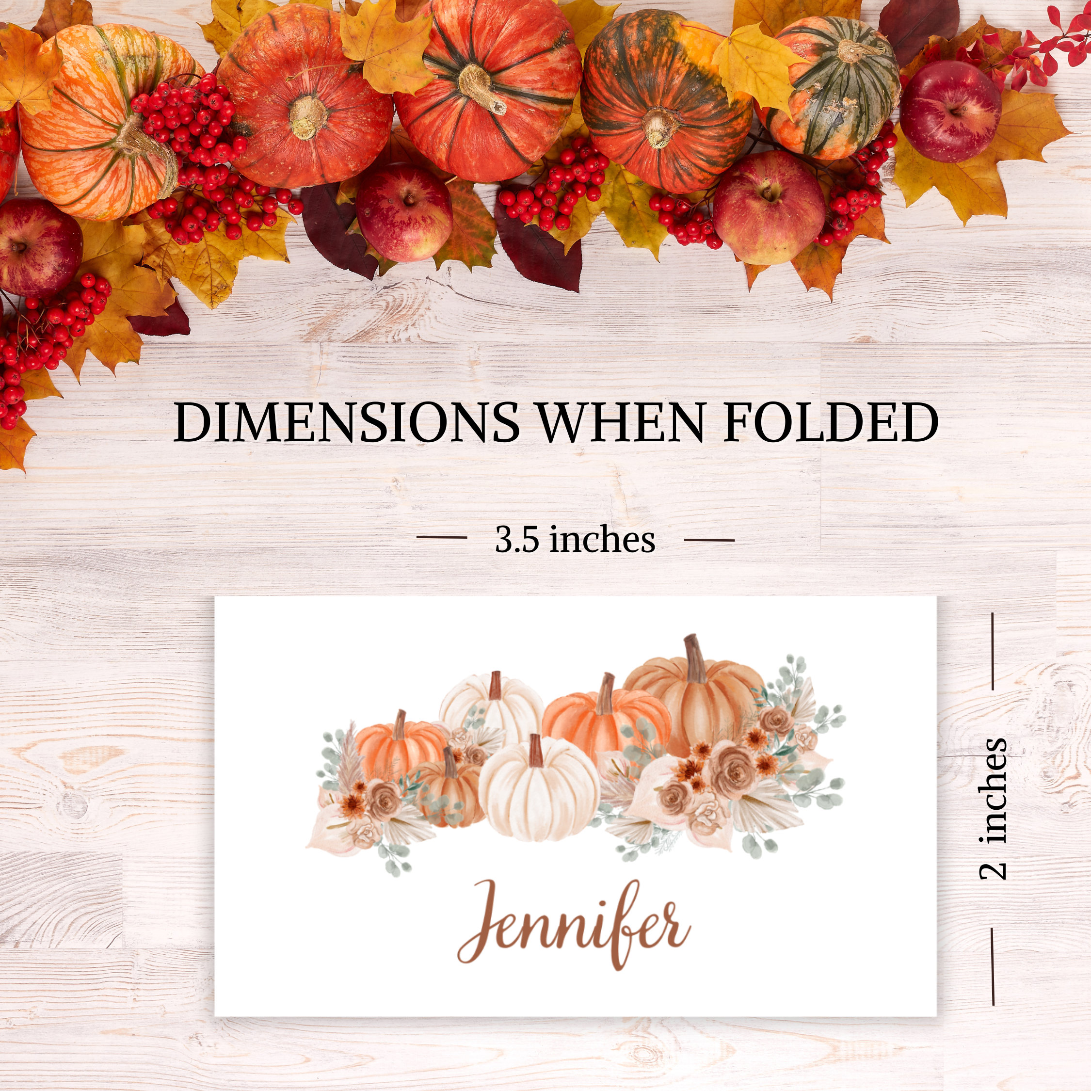 Thanksgiving Name Cards Editable, Fall Pumpkins Name Place Tag Table ...