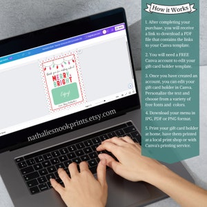 Teacher Christmas Gift Card Holder Editable, Printable Holiday ...