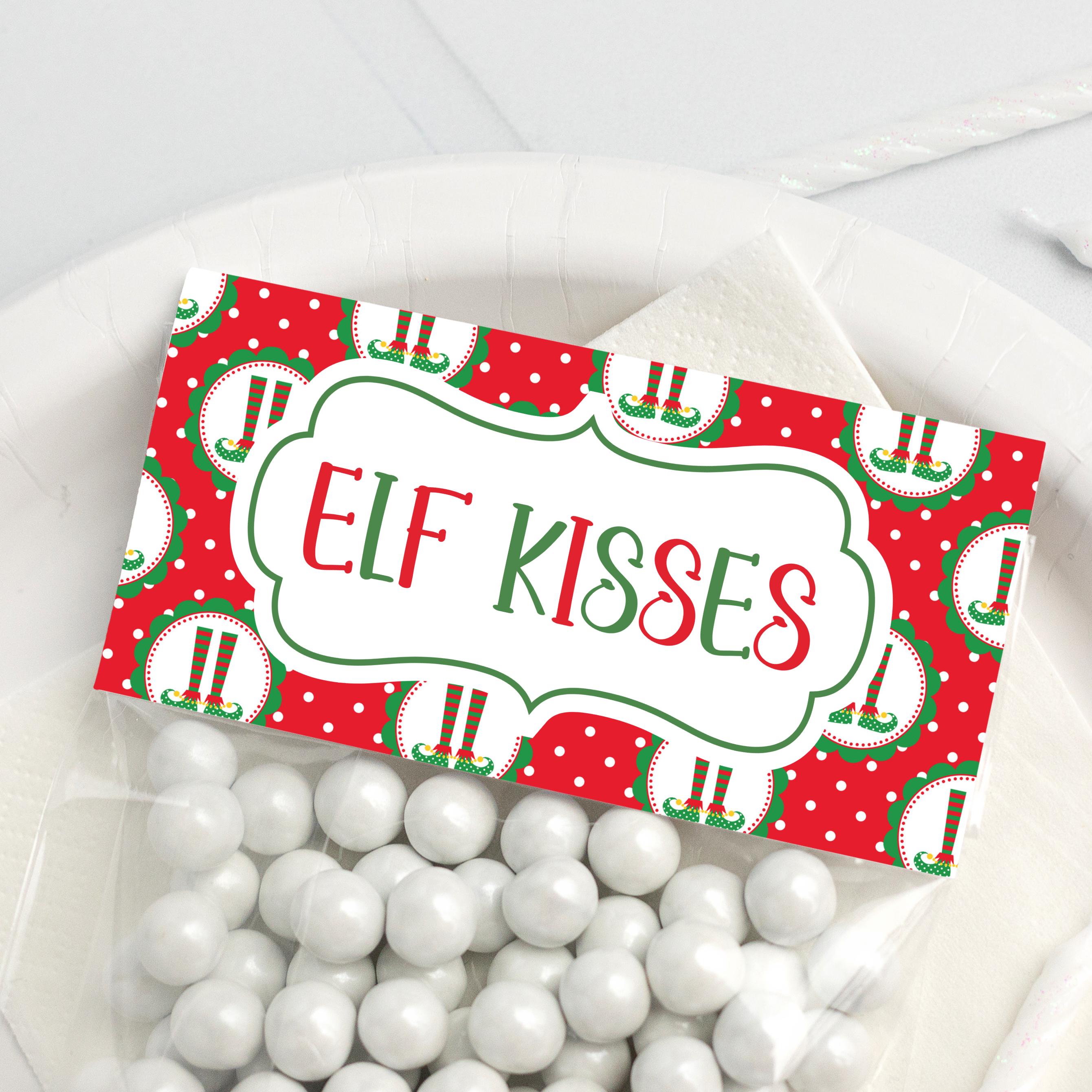Elf Kisses Treat Bag Topper: Christmas Printable Favor Stocking Stuffer ...