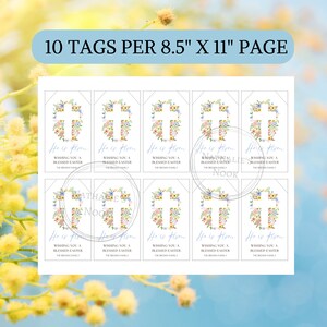 He is Risen Easter Gift Tag Printable, Editable Jesus Religious Cookie ...
