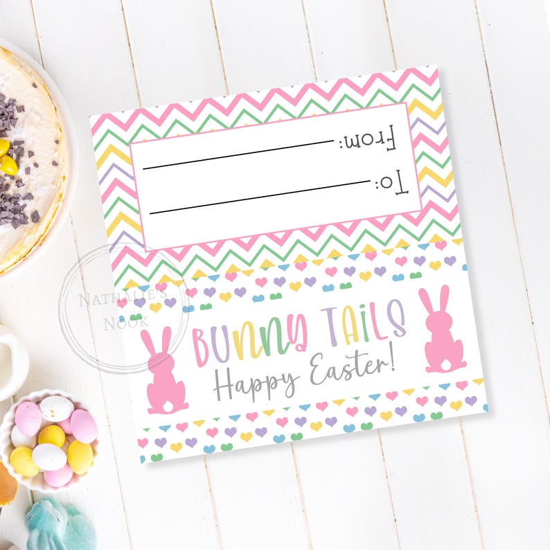 Bunny Tails Printable Bag Topper Kids, Easter Rabbit Cookie Candy ...