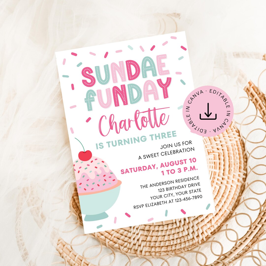 Sundae Funday Invite: Here's the Scoop Summer Editable Ice Cream ...