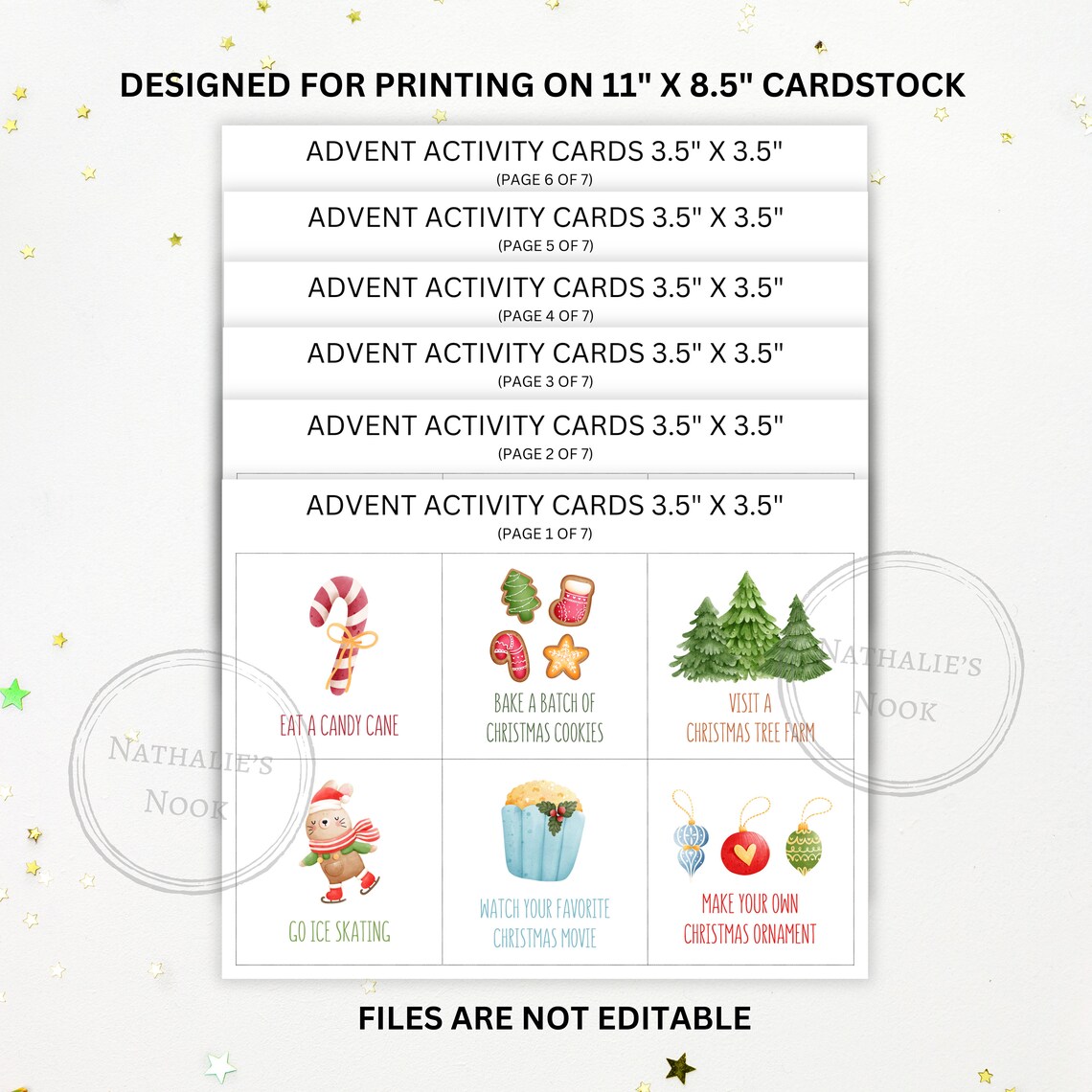 Printable Advent Cards, Advent Kids Countdown Activities, Mini ...
