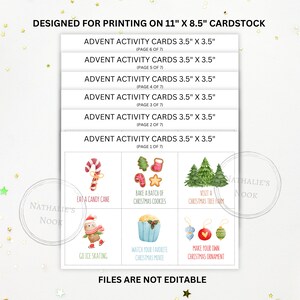 Printable Advent Cards, Advent Kids Countdown Activities, Mini ...