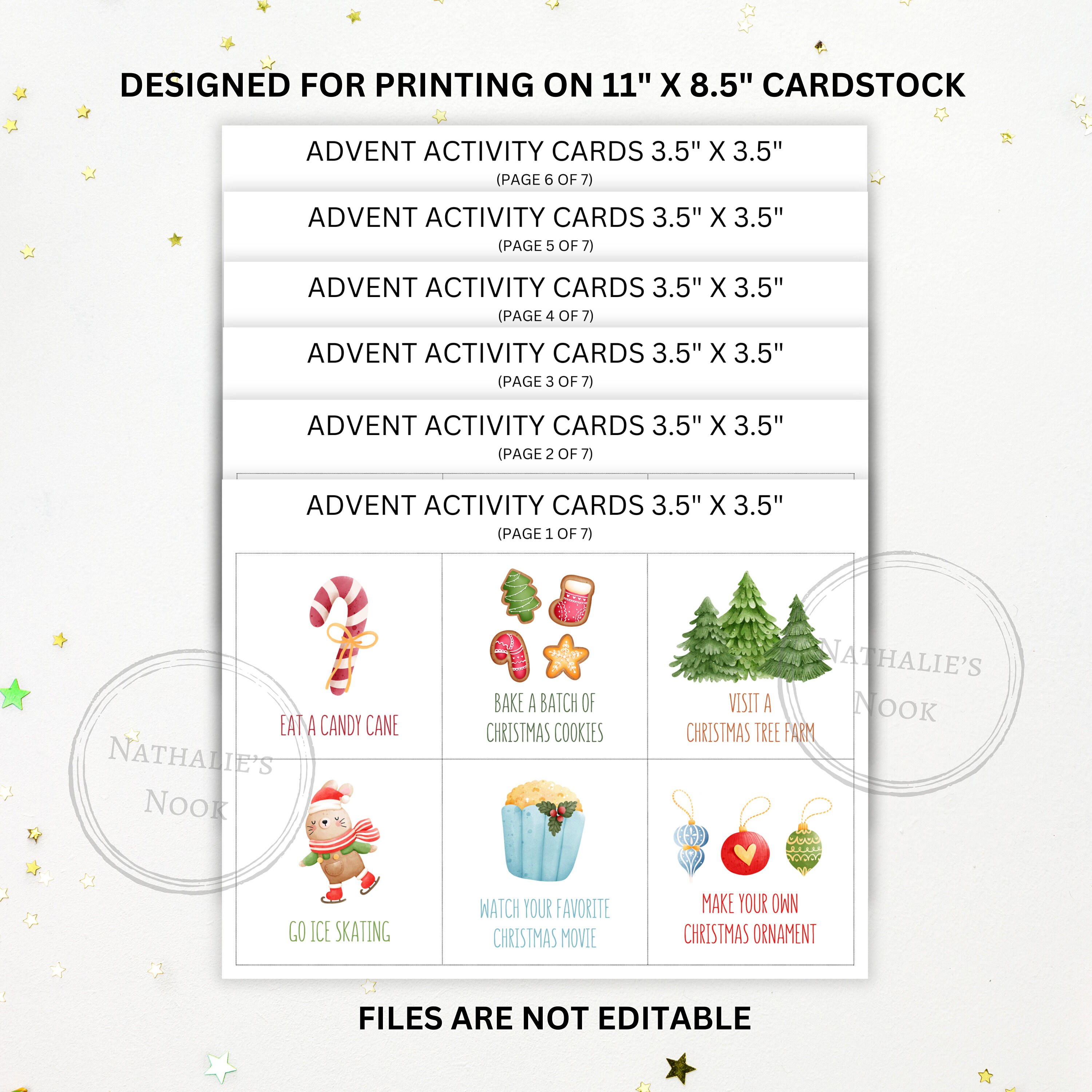 Printable Advent Cards, Advent Kids Countdown Activities, Mini ...