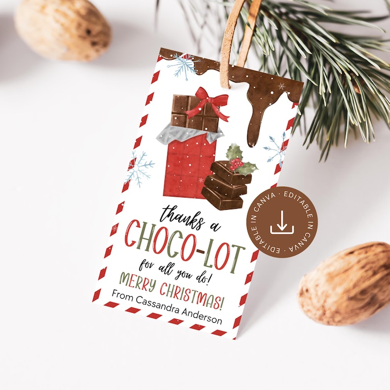 Christmas Chocolate Gift Tag Editable, Dubai Candy Bar Staff ...