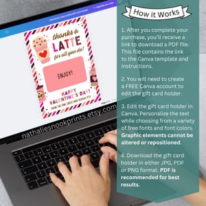 Printable Thanks a Latte Valentine's Day Coffee Gift Card Holder ...