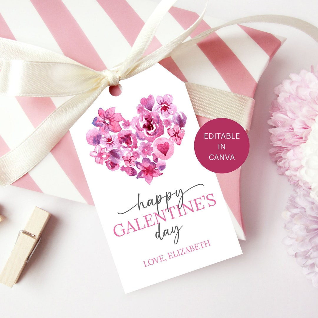 Happy Galentines Day Tags Editable, Galentine's Gift Tag, Printable ...