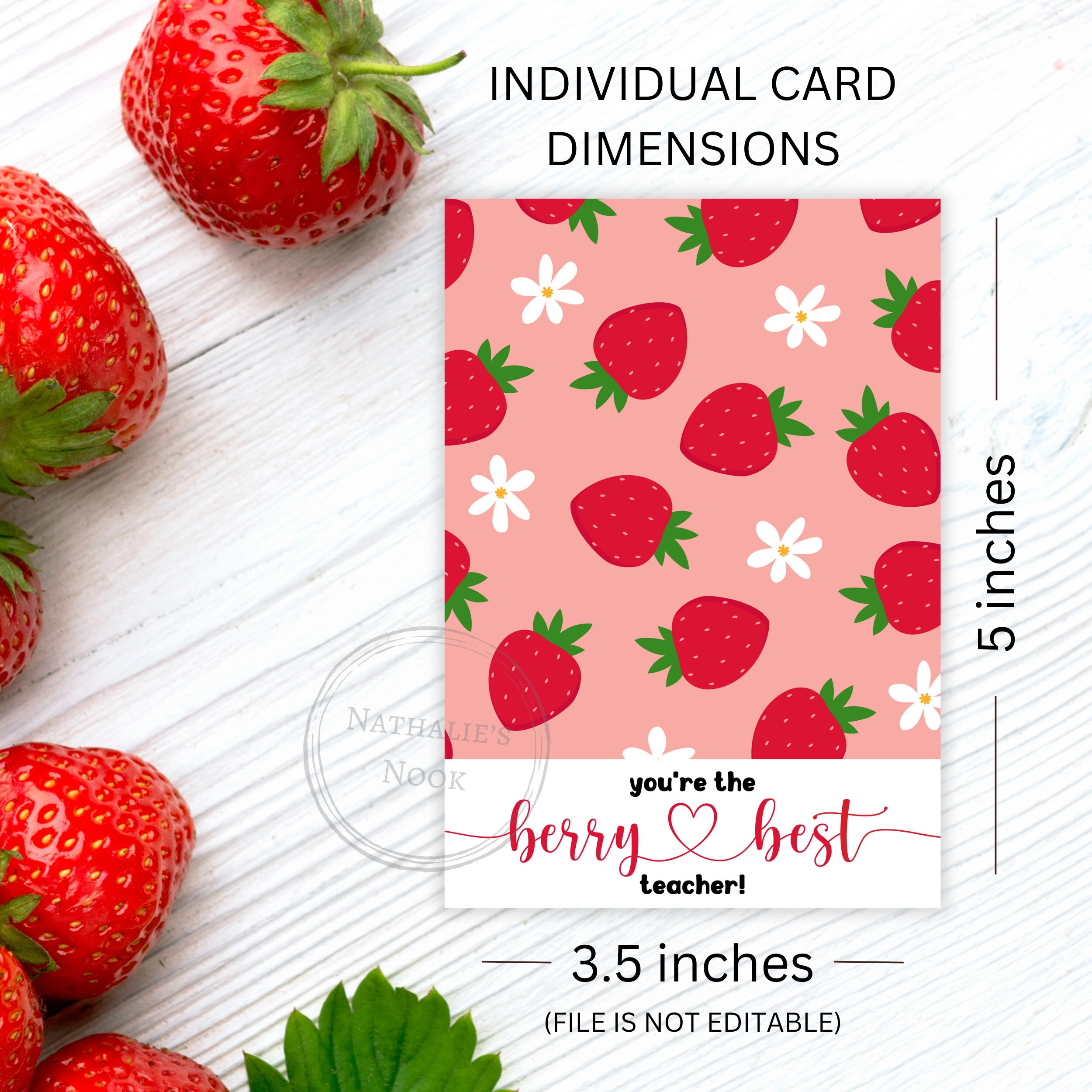 Berry Best Teacher Cookie Card Mini Box Backer Printable, Downloadable ...