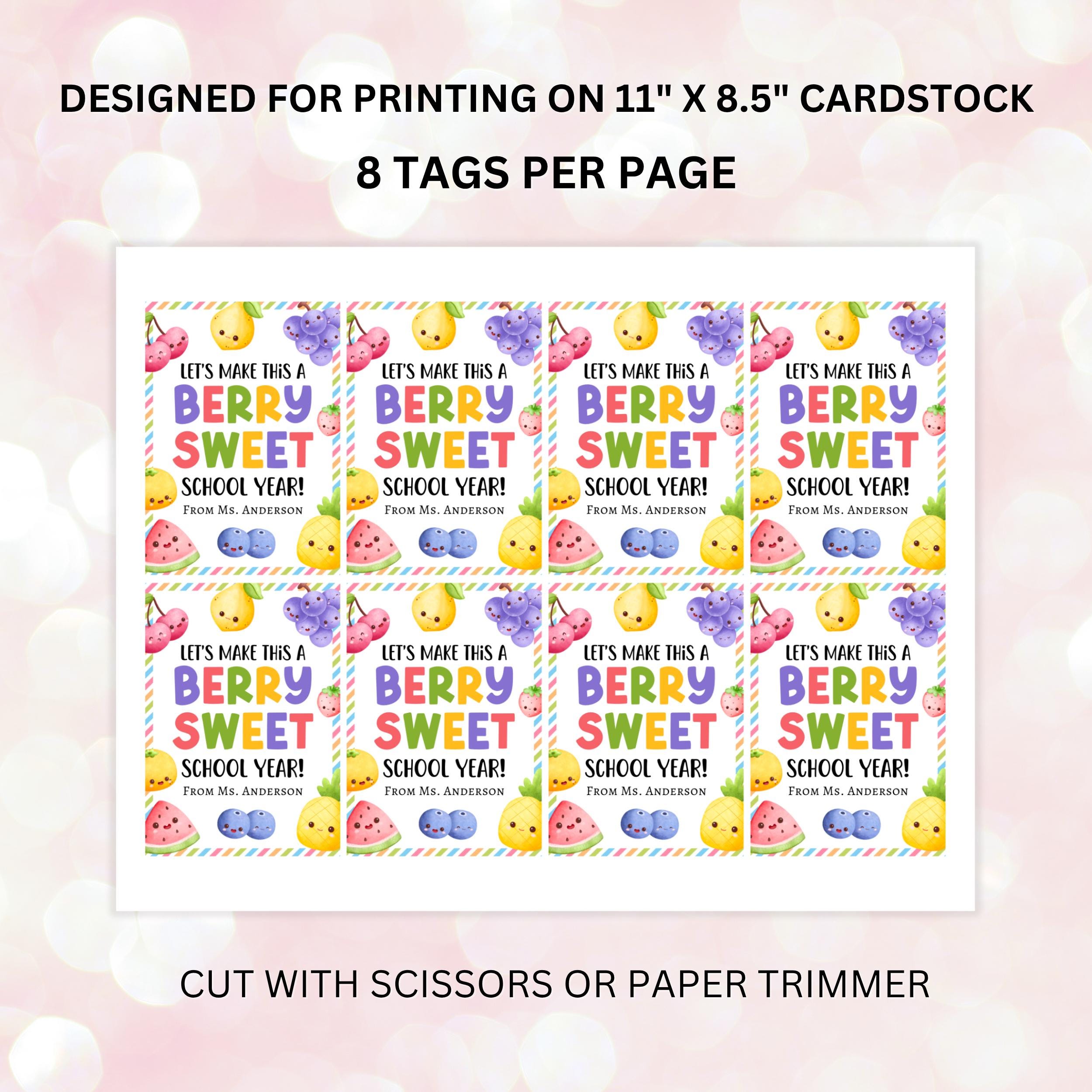 First Day of School Fruit Snack Tag Editable, Student Printable Gift ...