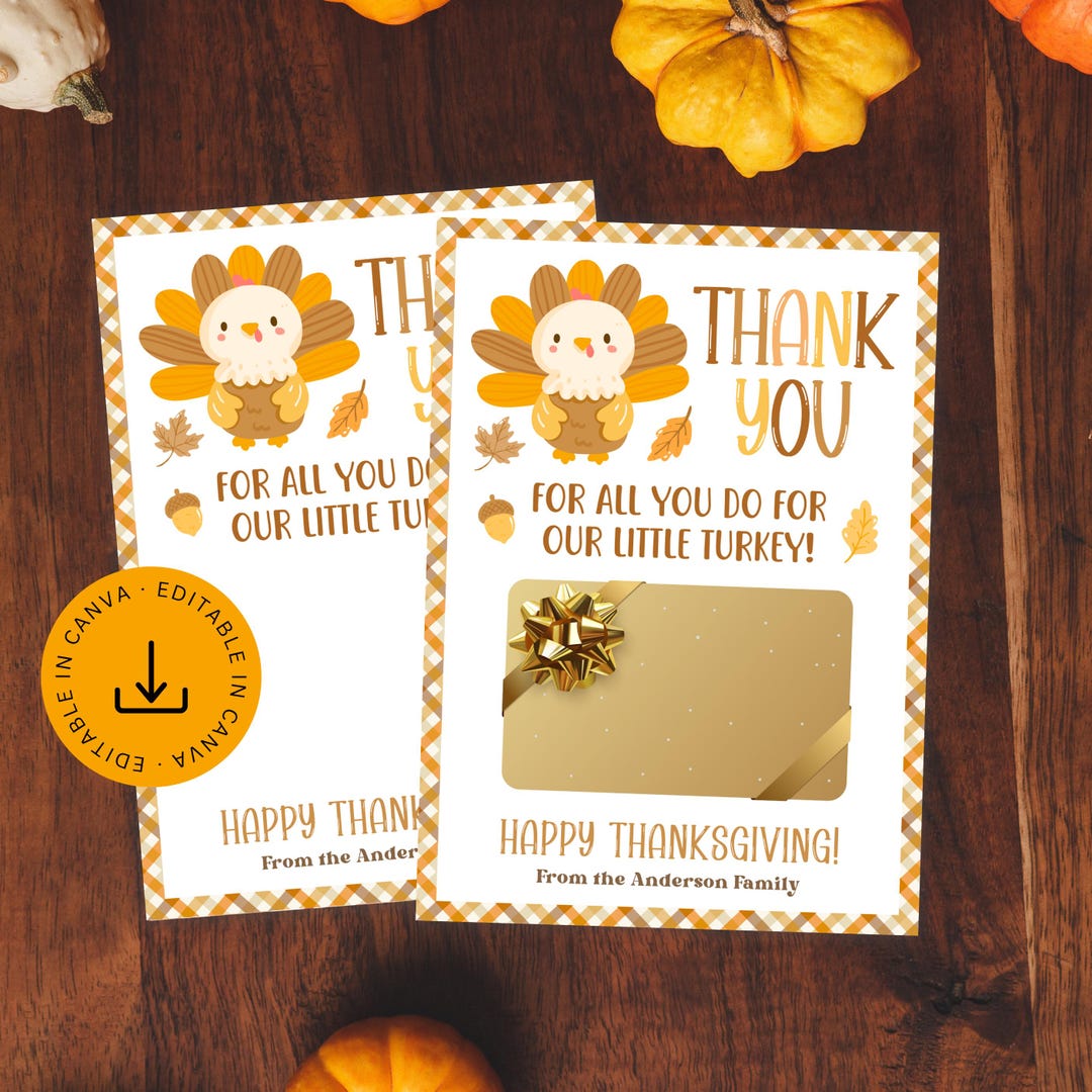 Teacher Thanksgiving Gift Card Holder: School Daycare Staff Thank You ...