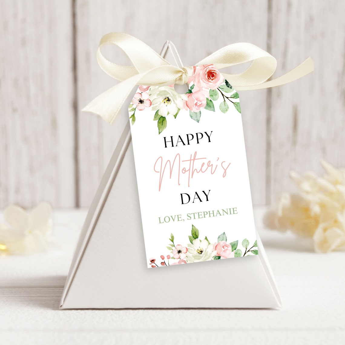 Happy Mother's Day Gift Tag Editable, Printable Mothers Day Floral ...