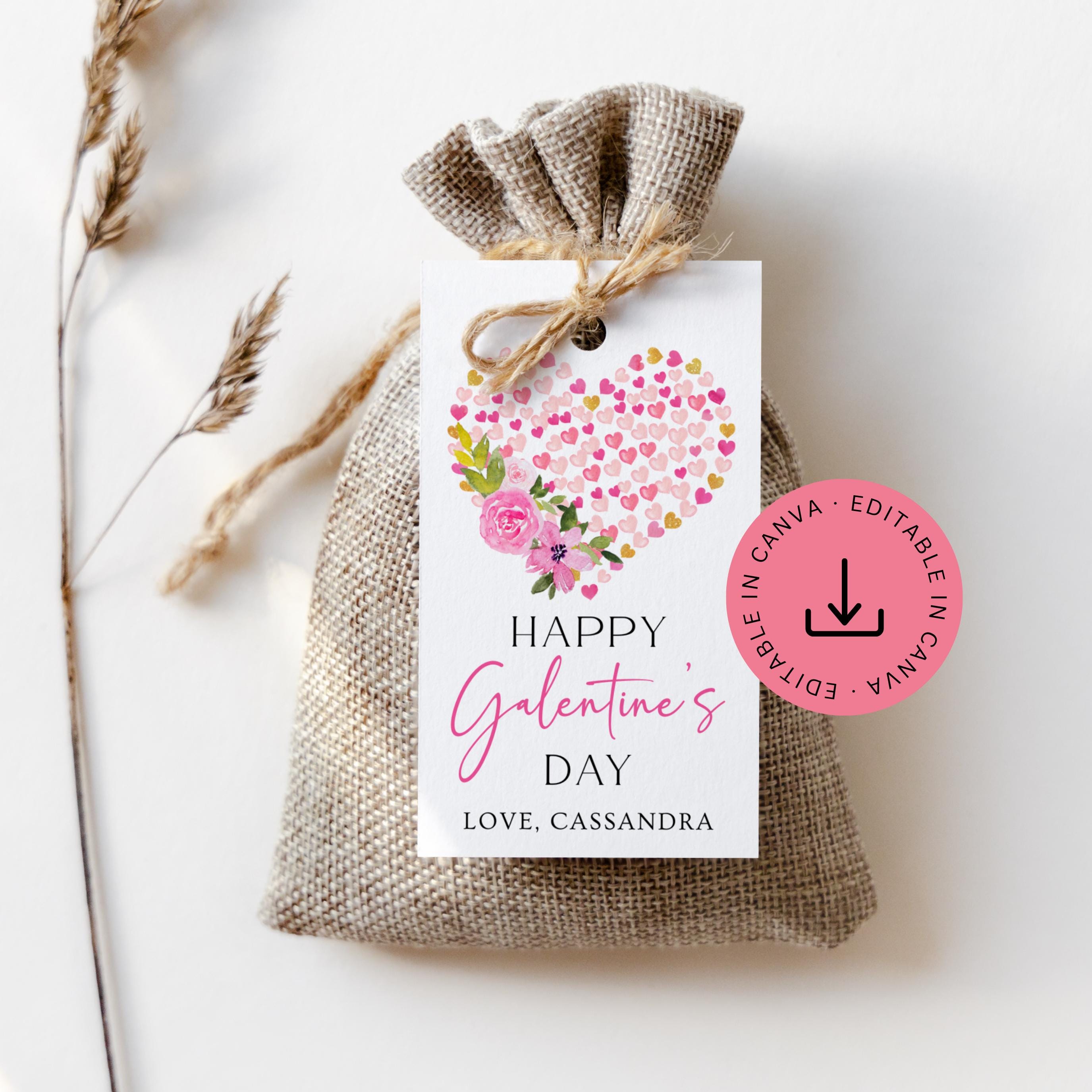 Happy Galentine's Day Gift Tag Editable: Printable Valentine's Day ...
