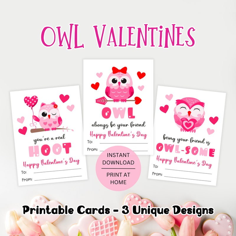 Owl Valentine Card - Etsy