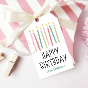 Editable Happy Birthday Tag Printable Template, Personalized ...