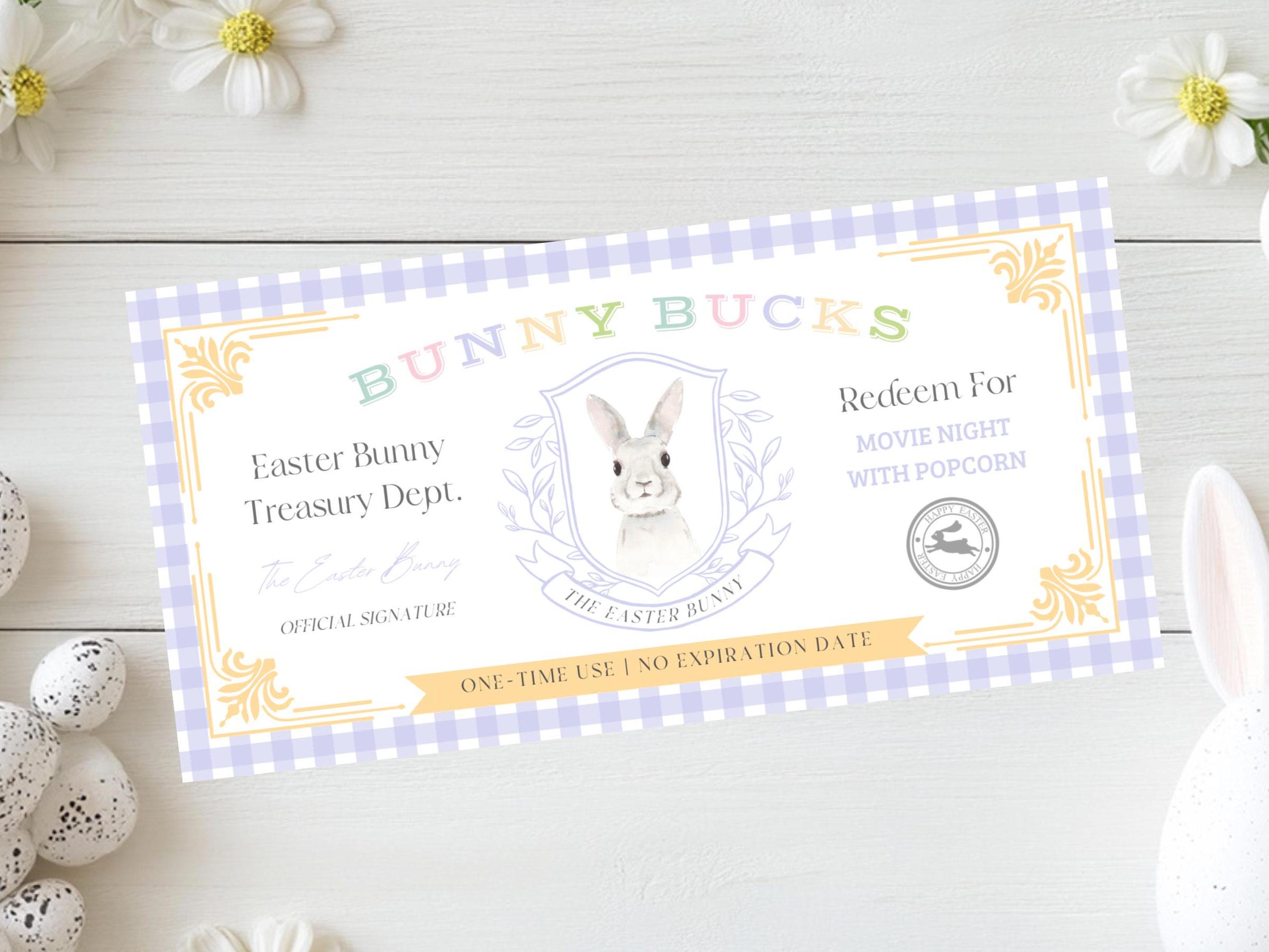 Easter Bunny Bucks Editable, Printable Easter Play Money Egg Hunt ...