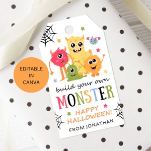 Build Your Own Monster Printable Tag Editable, Make Your Own Monster ...