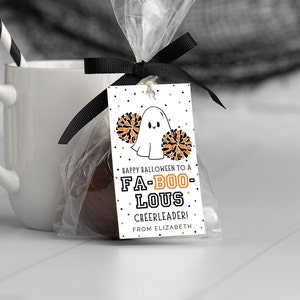 Cheerleader Tag Halloween Editable, Faboolous Ghost Printable Favor ...