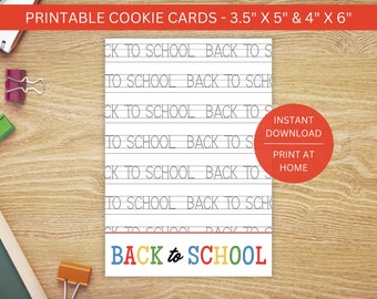 Welcome Back to School PRINTABLE 3.5x5 COOKIE CARDS, Digital Download ...