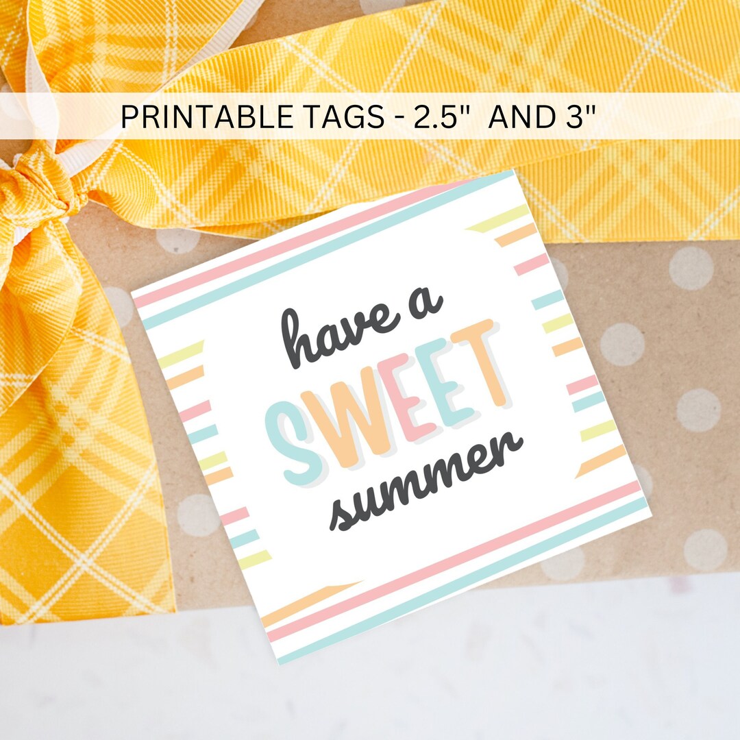 Have a Sweet Summer Cookie Tag Printable, Downloadable Summer Gift Tag ...