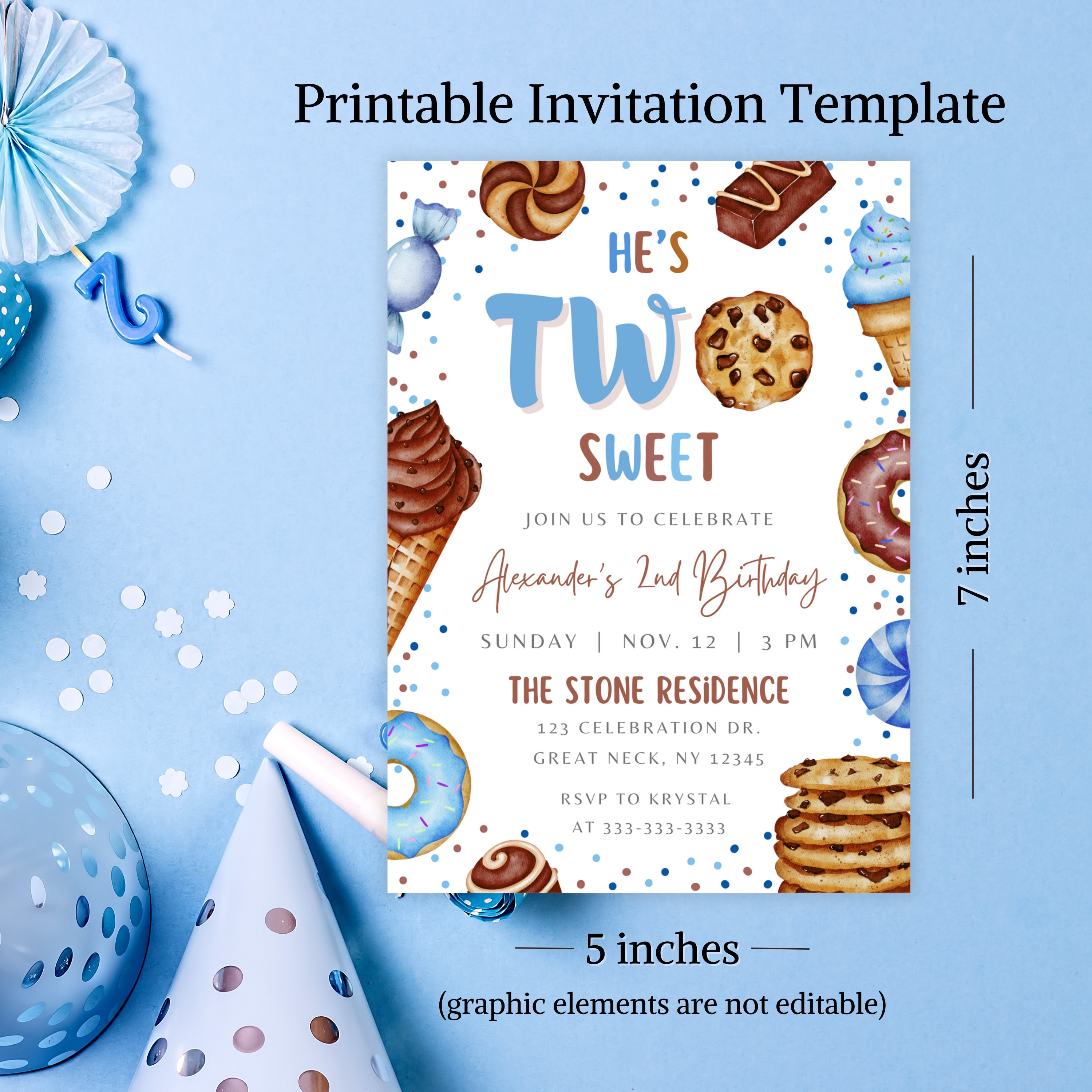 Two Sweet Birthday Party Invitation Editable Evite Two Sweet - Etsy