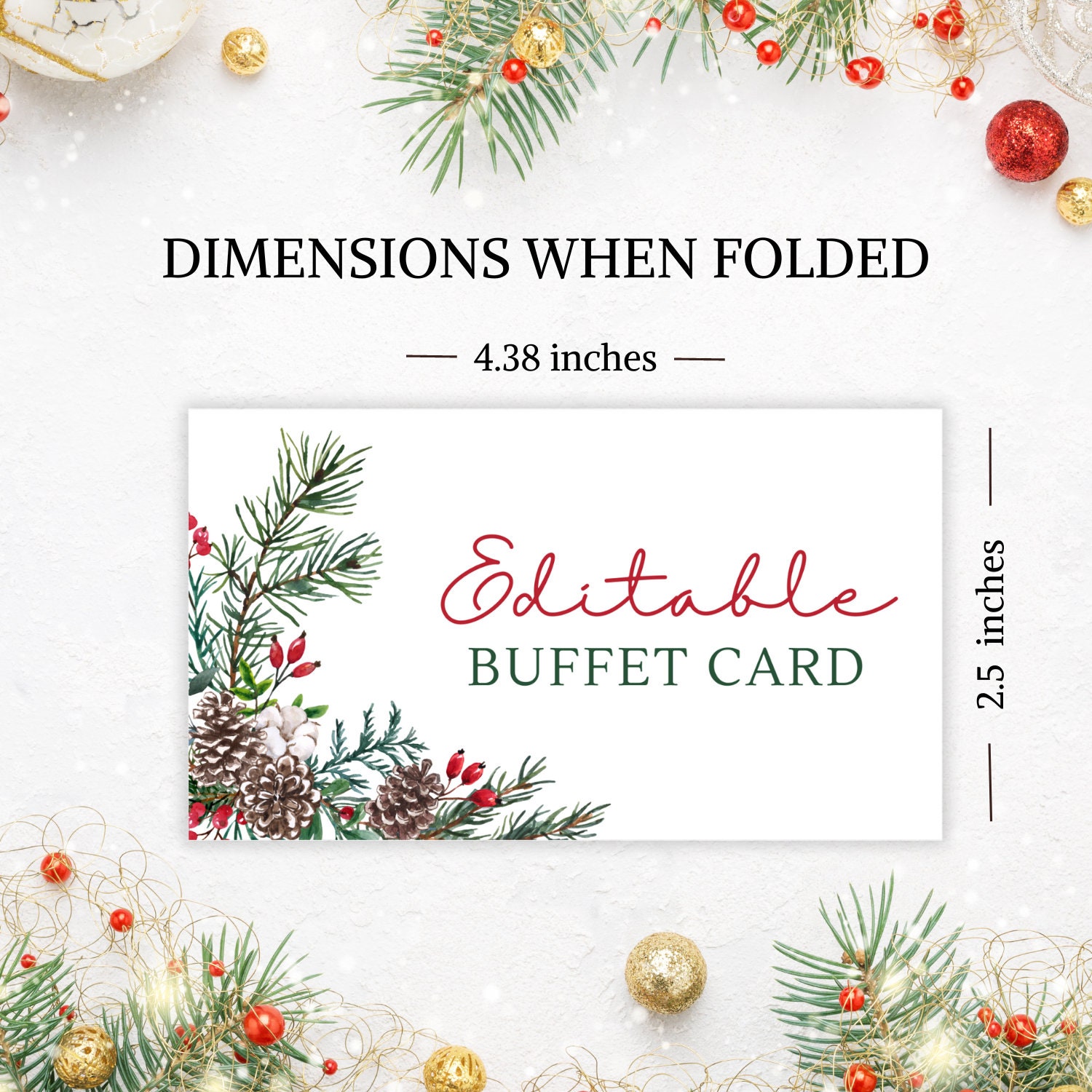 Christmas Buffet Card Editable, Holiday Party Food Label Printable ...
