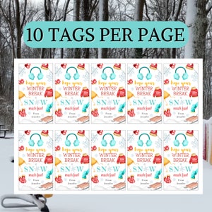 Snow Much Fun Winter Break Gift Tags, Class School Editable Holiday ...