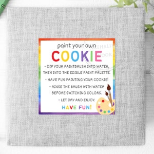PYO Cookie Tag Printable Instruction Generic Label, Paint Your Own ...