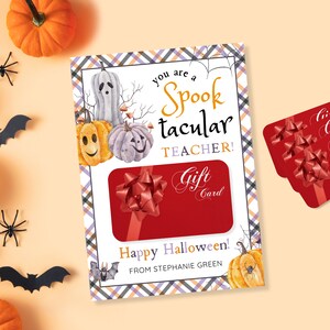 Halloween Gift Card Holder Spooktacular Teacher Editable, School Staff ...