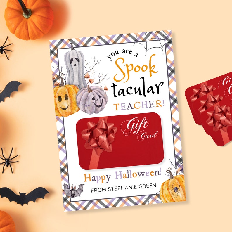 Halloween Gift Card Holder Spooktacular Teacher Editable, School Staff ...