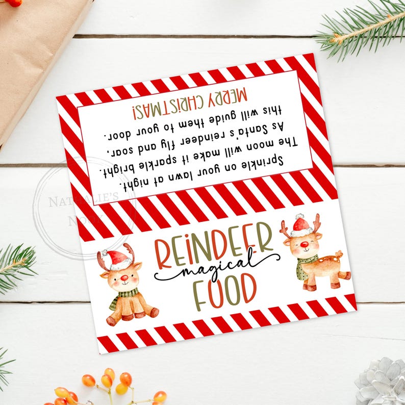 Magical Reindeer Food Bag Topper Printable: Christmas Treat Label (PDF ...