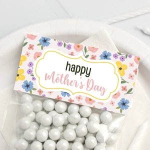 Mothers Day Bag Topper Floral Printable, Happy Mother's Day Cookie ...