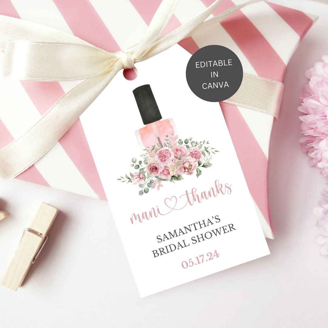Mani Thanks Gift Tag Editable Bridesmaid Nail Polish Gift Tag - Etsy