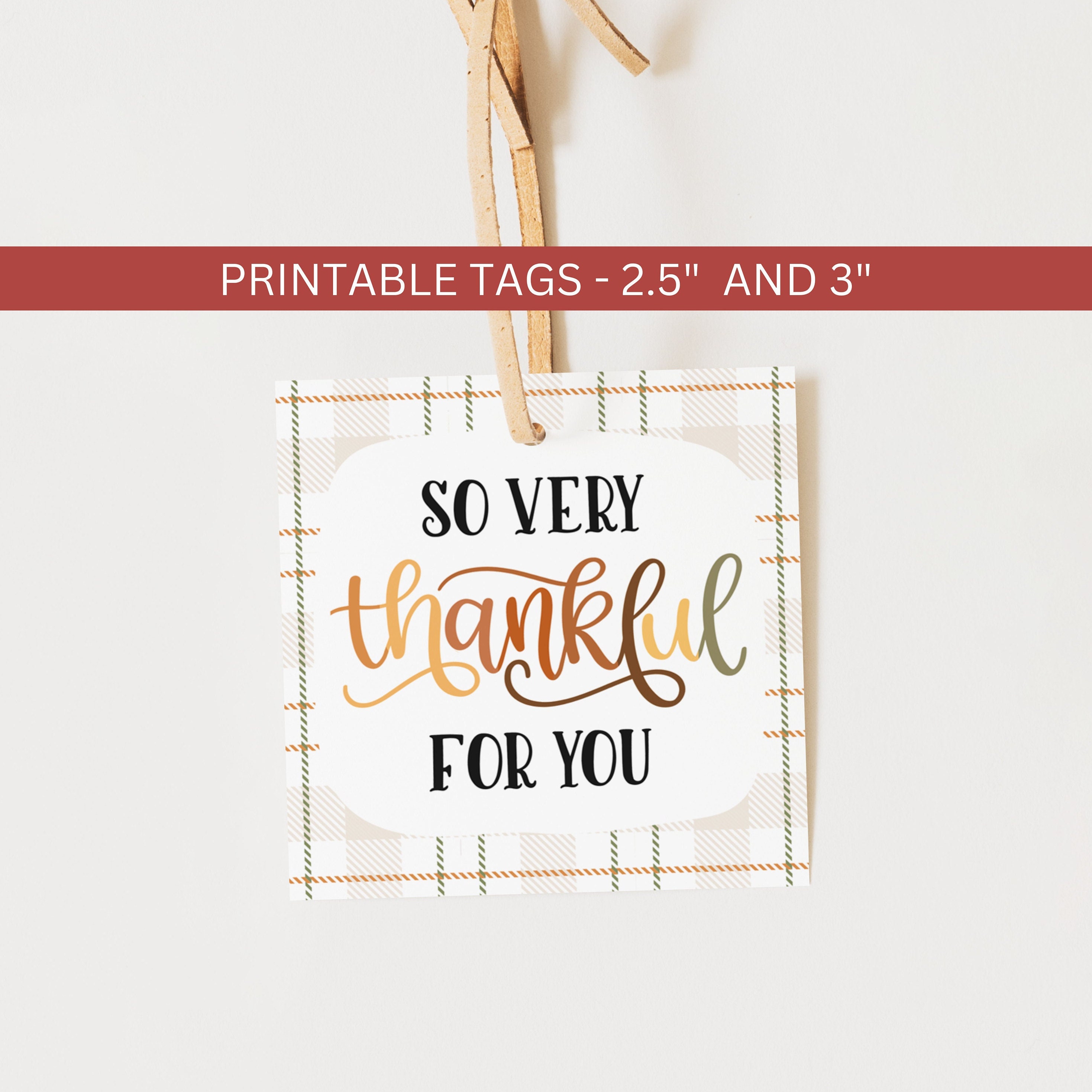Thankful for You Cookie Tag Fall Printable, so Very Thankful Autumn Tag ...