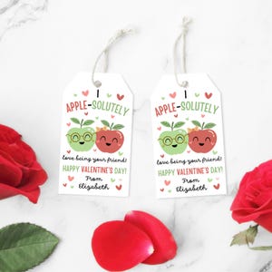 Applesauce Tag Valentine Printable, Happy Valentine's Day Apple Pun ...