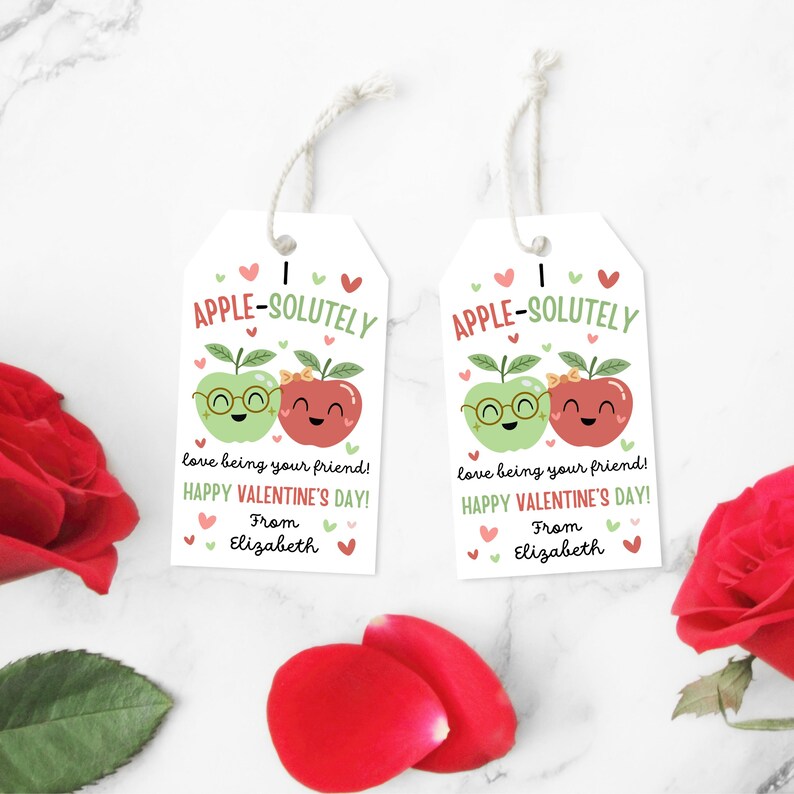Applesauce Tag Valentine Printable, Happy Valentine's Day Apple Pun ...