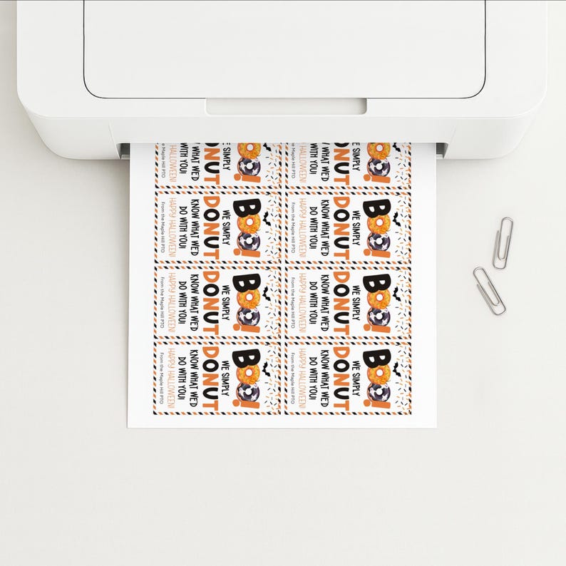 Halloween Donut Gift Tag Editable: Teacher Staff Doughnut Coworker ...