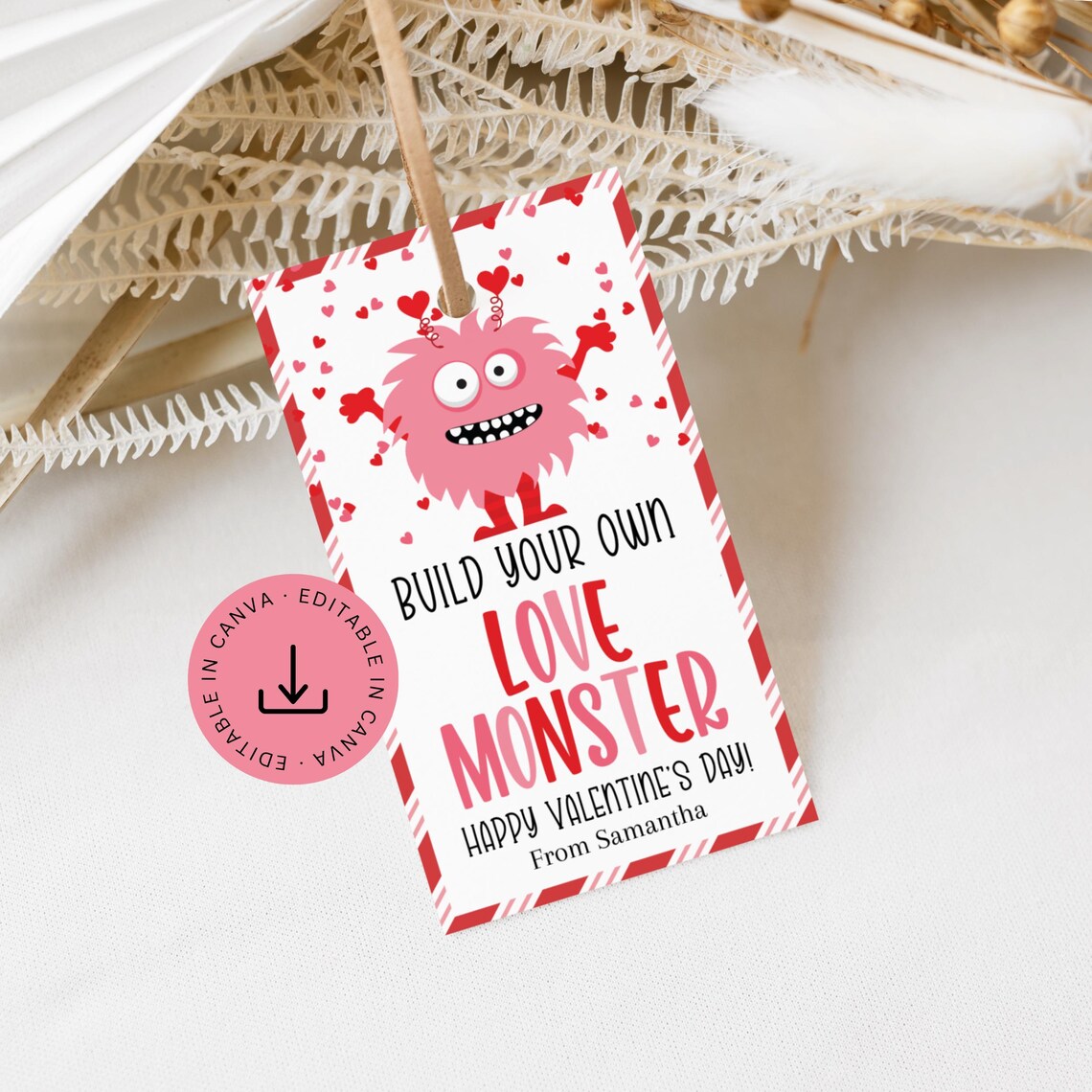 Build Your Own Monster Valentine Printable Tag, Make Your Own Valentine ...