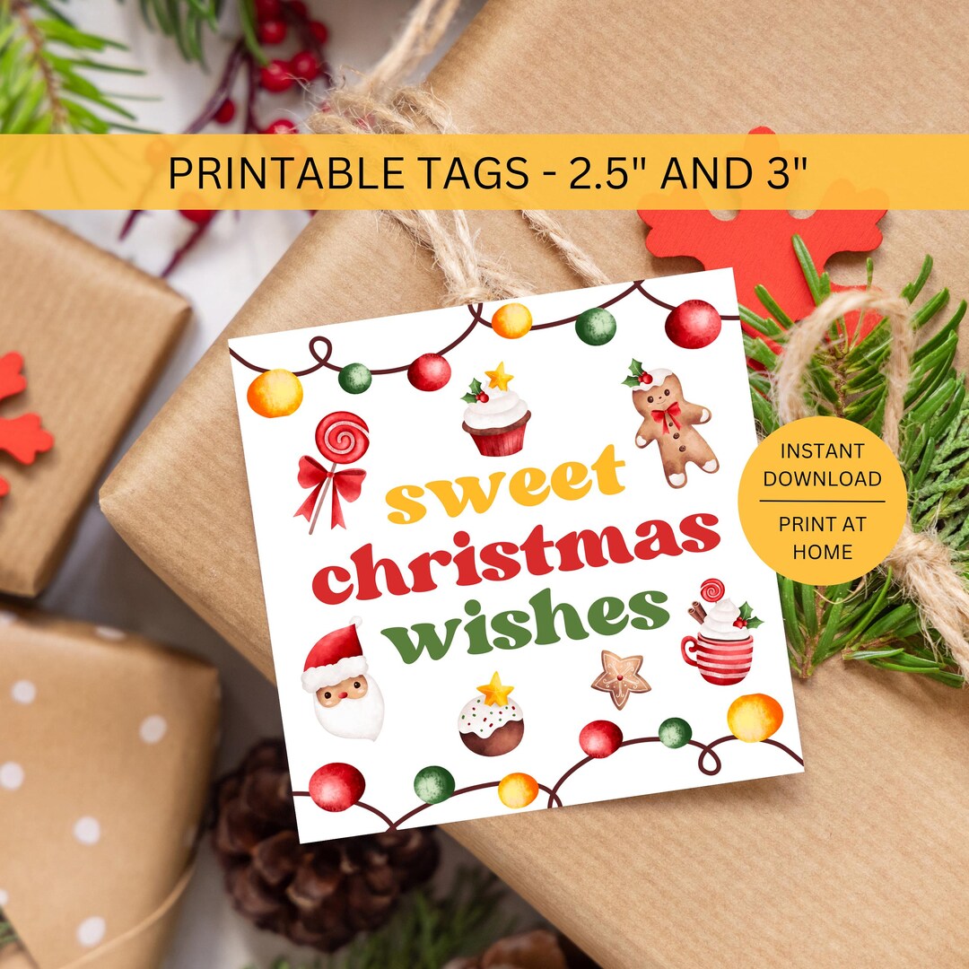 Christmas Cookie Tag Printable Label, Downloadable Sweet Christmas ...