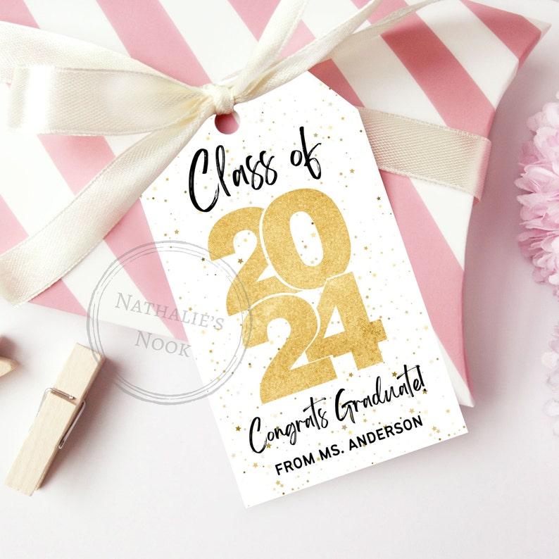 Graduation Class of 2024 Congratulations Gift Tags Editable, Printable ...