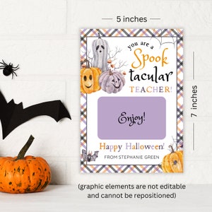 Halloween Gift Card Holder Spooktacular Teacher Editable, School Staff ...