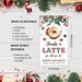 Thanks a Latte Christmas Coffee Tag Editable, Teacher Holiday Gift ...