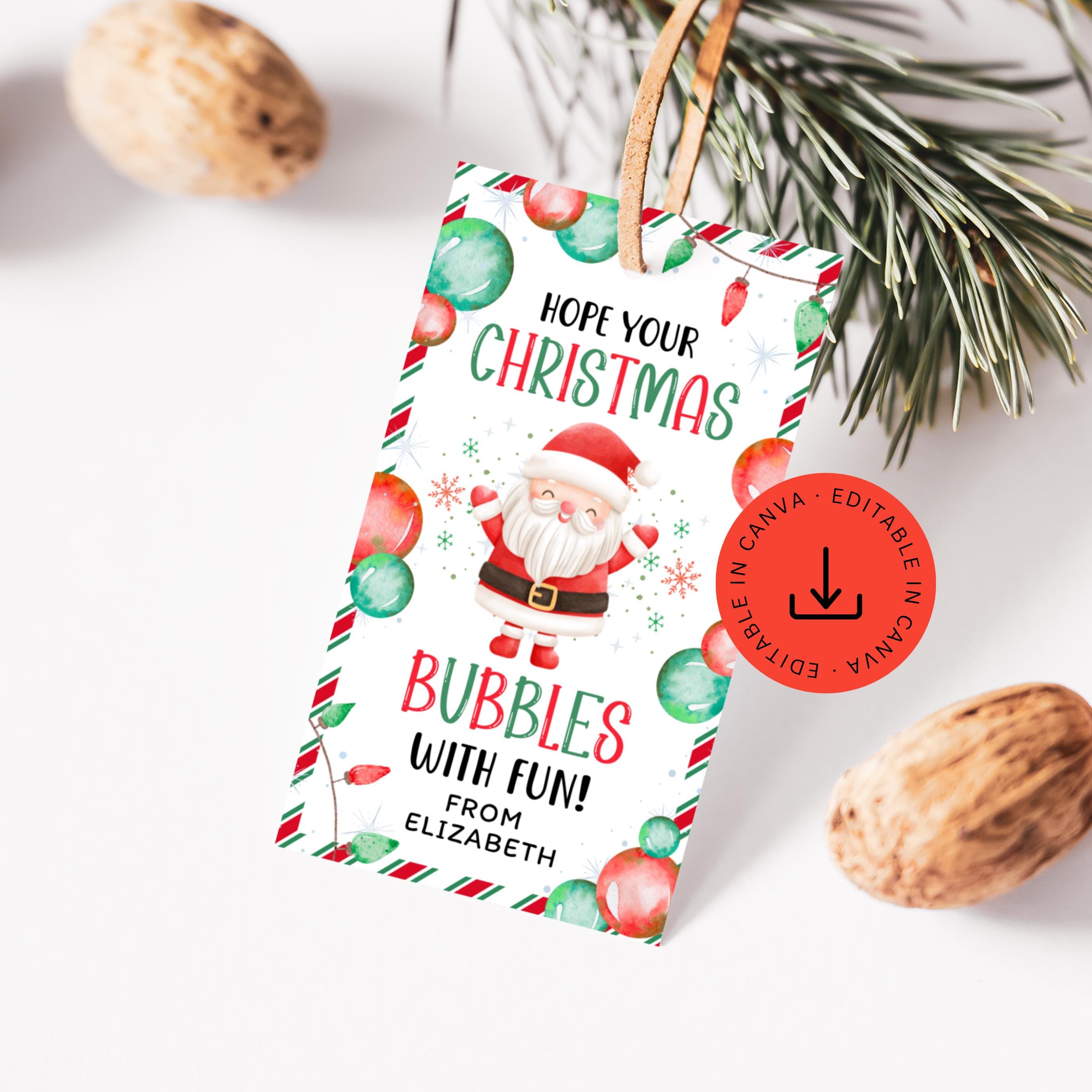Christmas Bubbles Gift Tag Printable, Kids Holiday Classroom Daycare ...